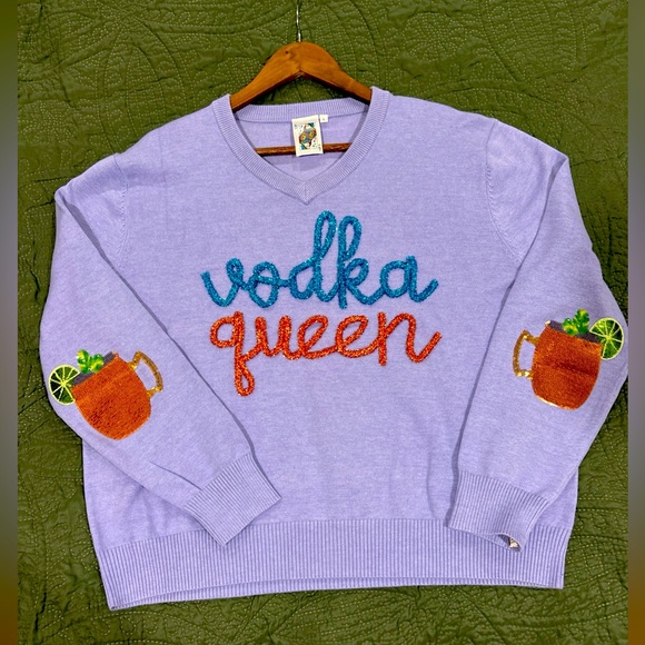 QUEEN OF SPARKLES | Sweaters | Queen Of Sparkles Vodka Queen Lavender ...